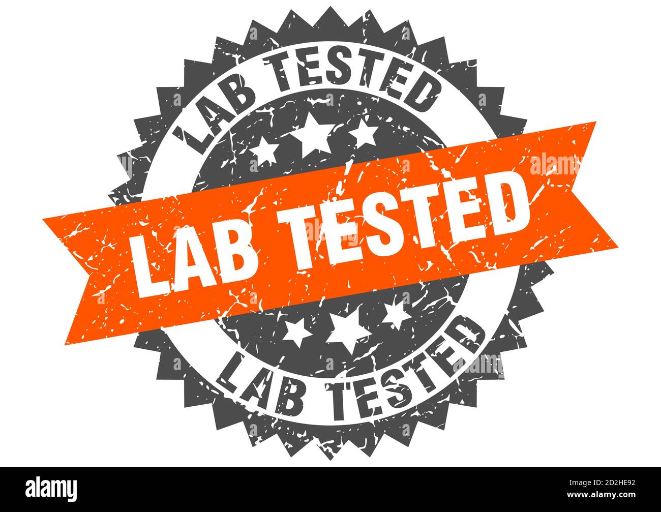 lab tested stamp. round grunge sign with ribbon Stock Vector Image ...