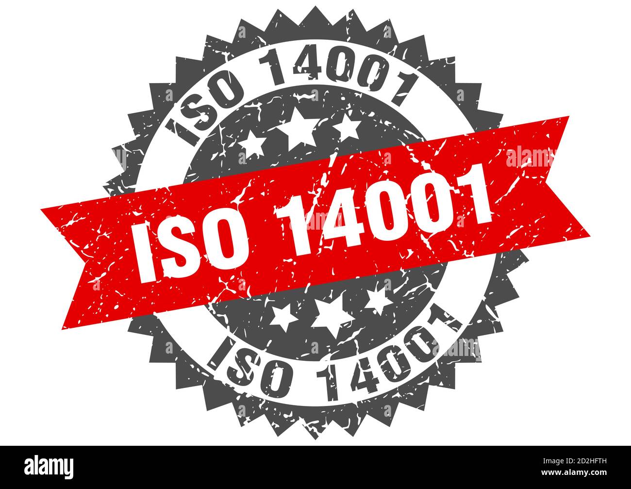 iso 14001 stamp. round grunge sign with ribbon Stock Vector Image & Art ...
