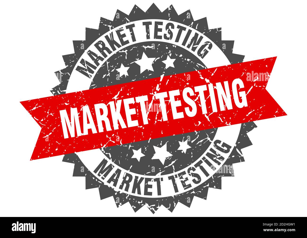 market testing stamp. round grunge sign with ribbon Stock Vector Image ...