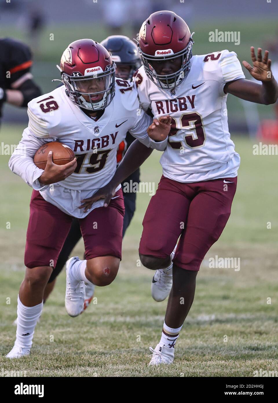 Football action with Rigby vs Post Falls High School in Post Falls ...