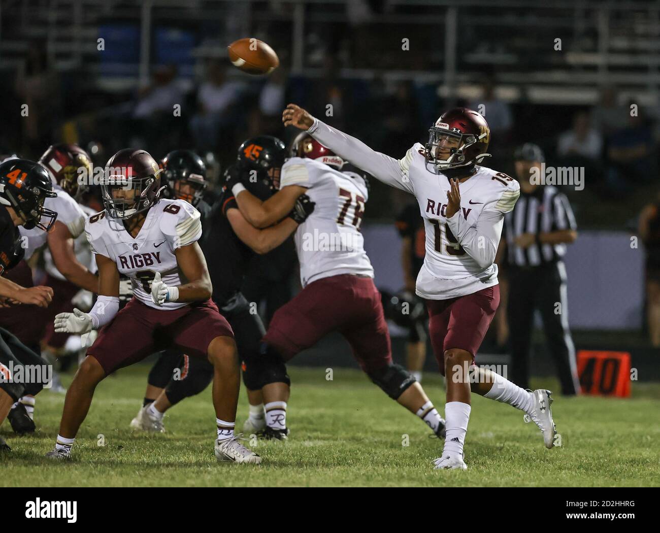 Football action with Rigby vs Post Falls High School in Post Falls ...