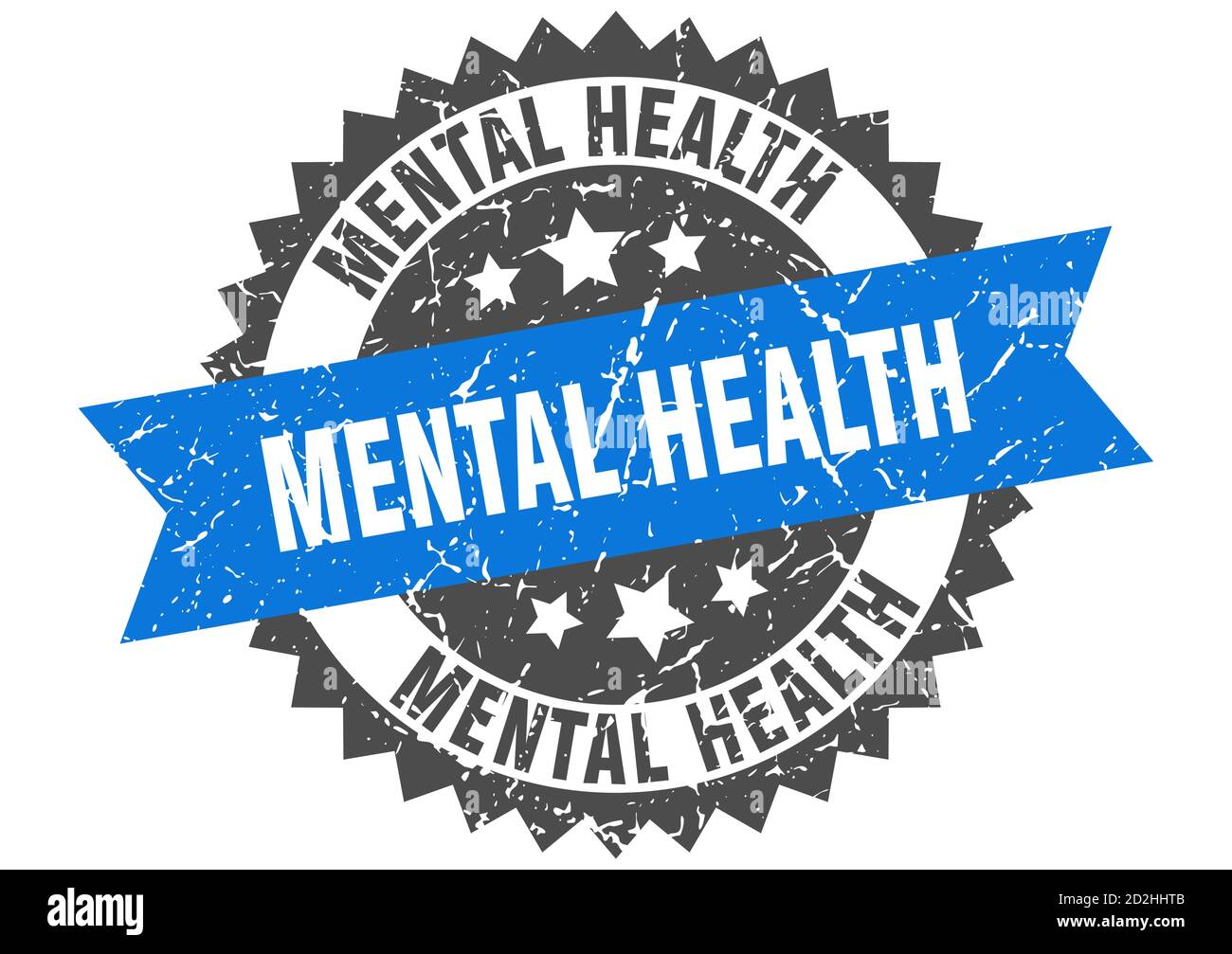 mental health stamp. round grunge sign with ribbon Stock Vector Image ...