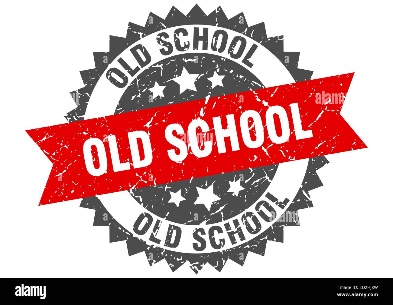 old school stamp. round grunge sign with ribbon Stock Vector Image ...