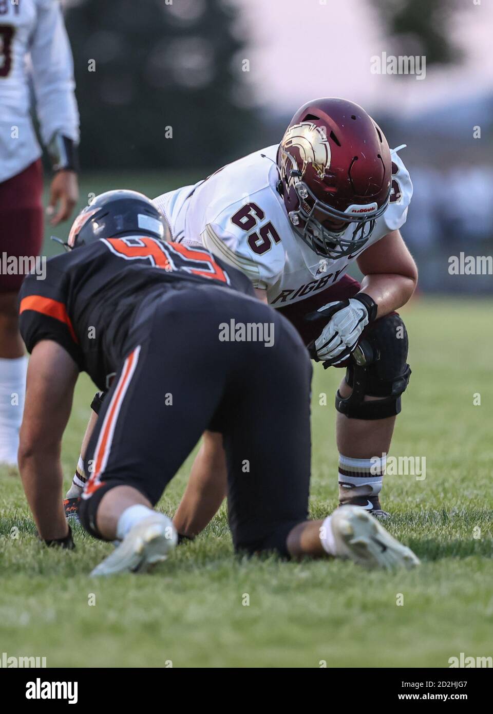 Football action with Rigby vs Post Falls High School in Post Falls ...