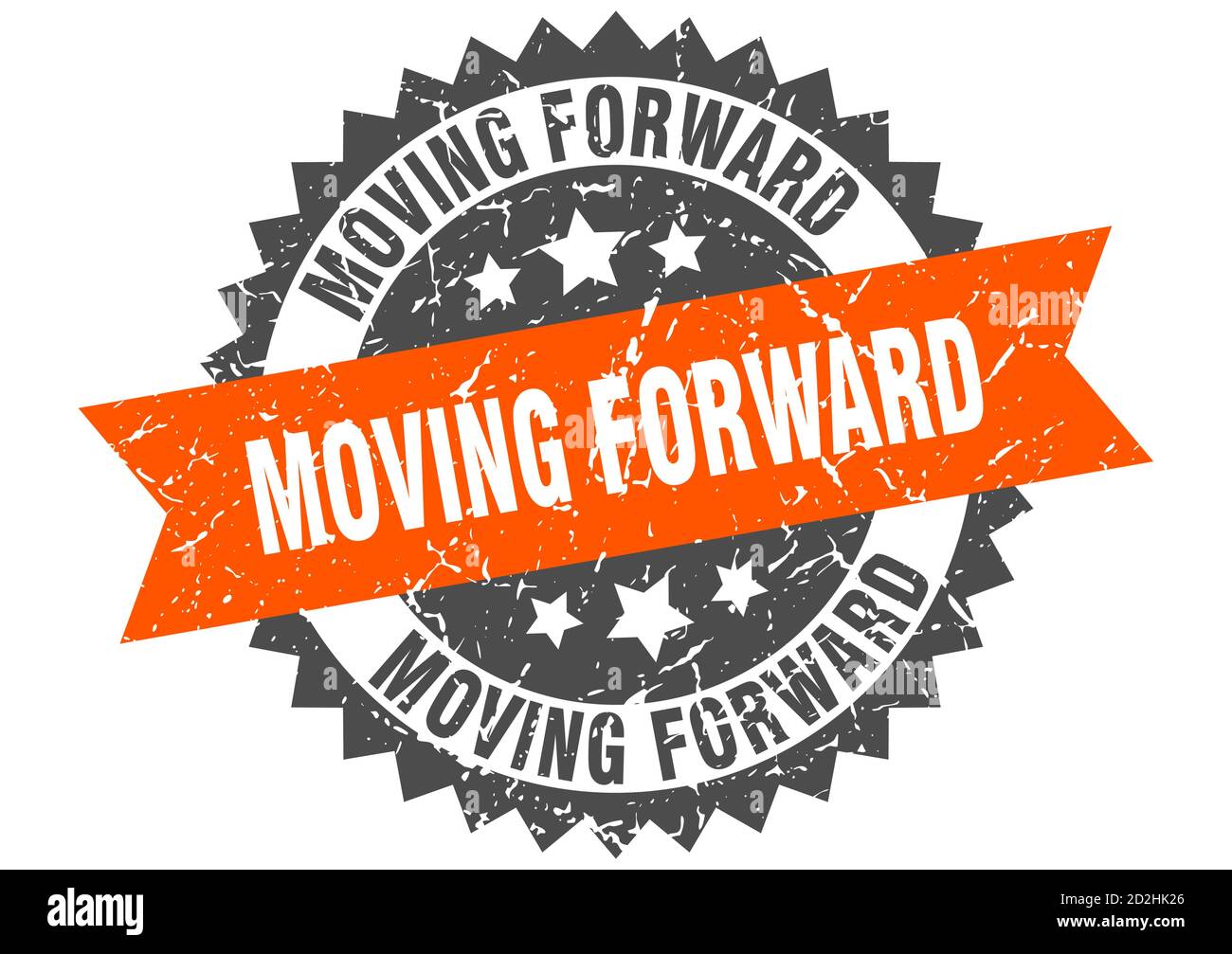 moving forward stamp. round grunge sign with ribbon Stock Vector Image ...