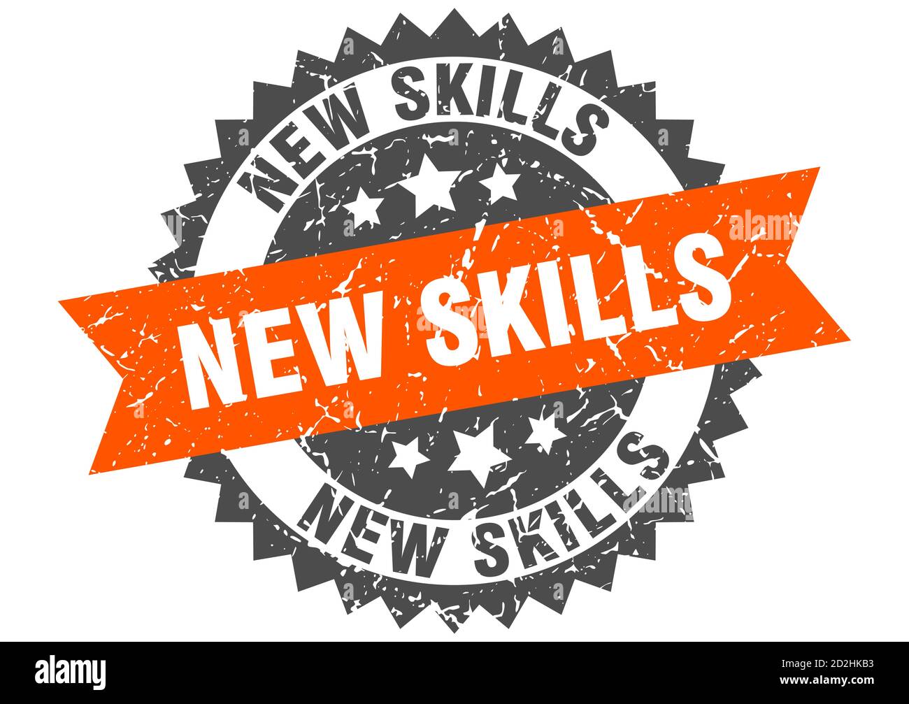 new skills stamp. round grunge sign with ribbon Stock Vector Image ...