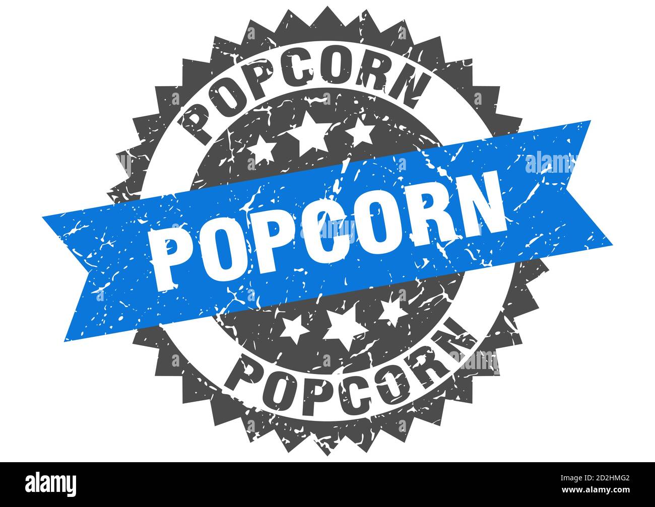 popcorn stamp. round grunge sign with ribbon Stock Vector Image & Art ...