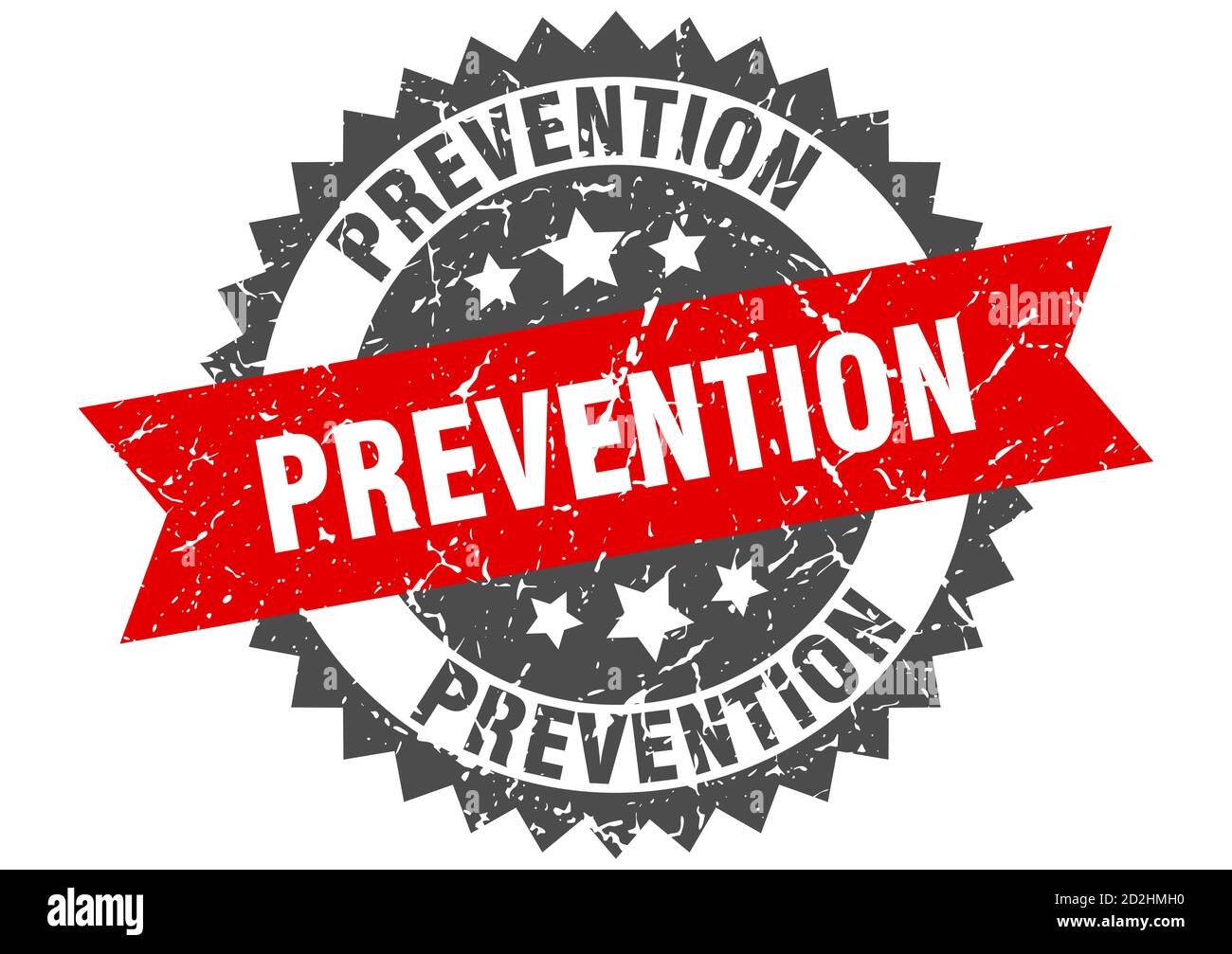 prevention stamp. round grunge sign with ribbon Stock Vector Image ...
