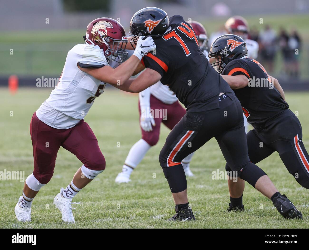 Football action with Rigby vs Post Falls High School in Post Falls ...