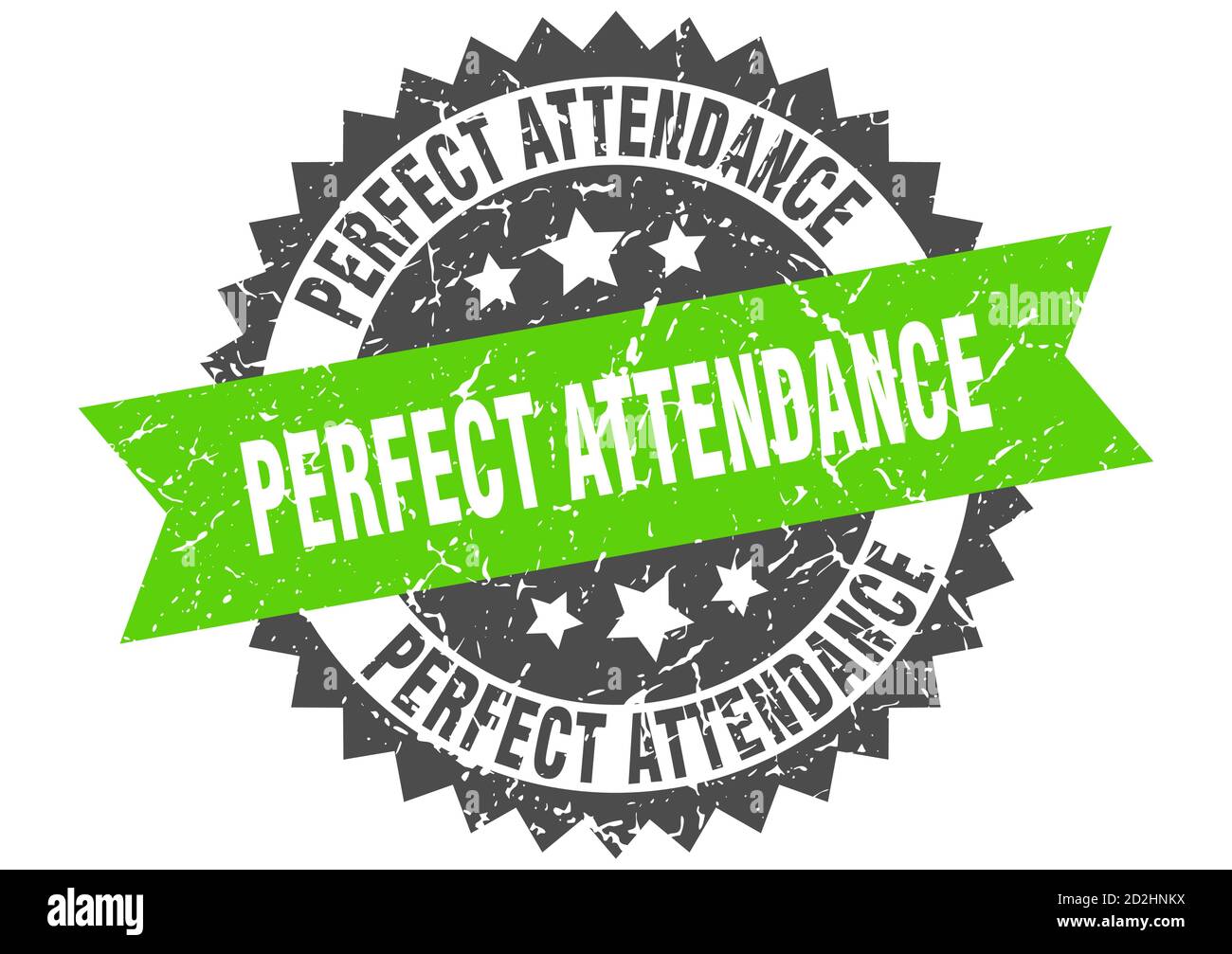 perfect attendance stamp. round grunge sign with ribbon Stock Vector ...
