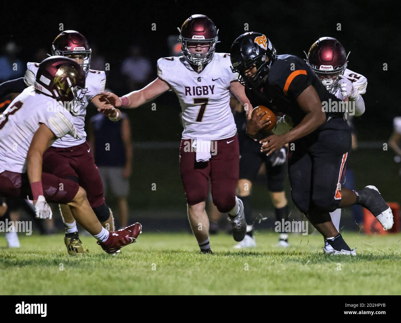 Football action with Rigby vs Post Falls High School in Post Falls ...