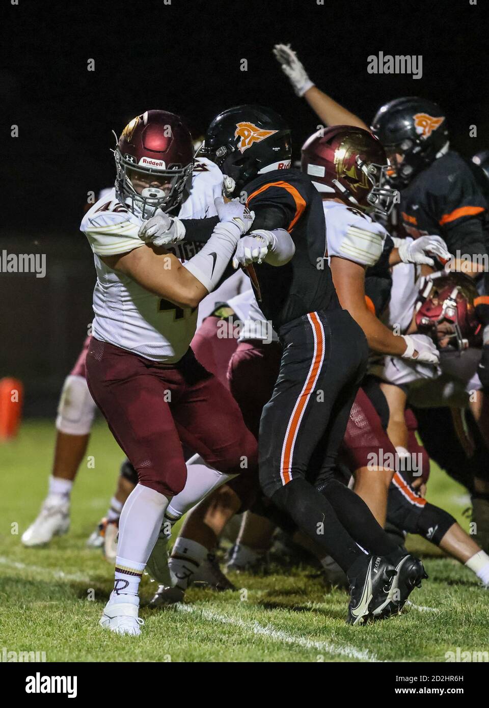 Football action with Rigby vs Post Falls High School in Post Falls ...