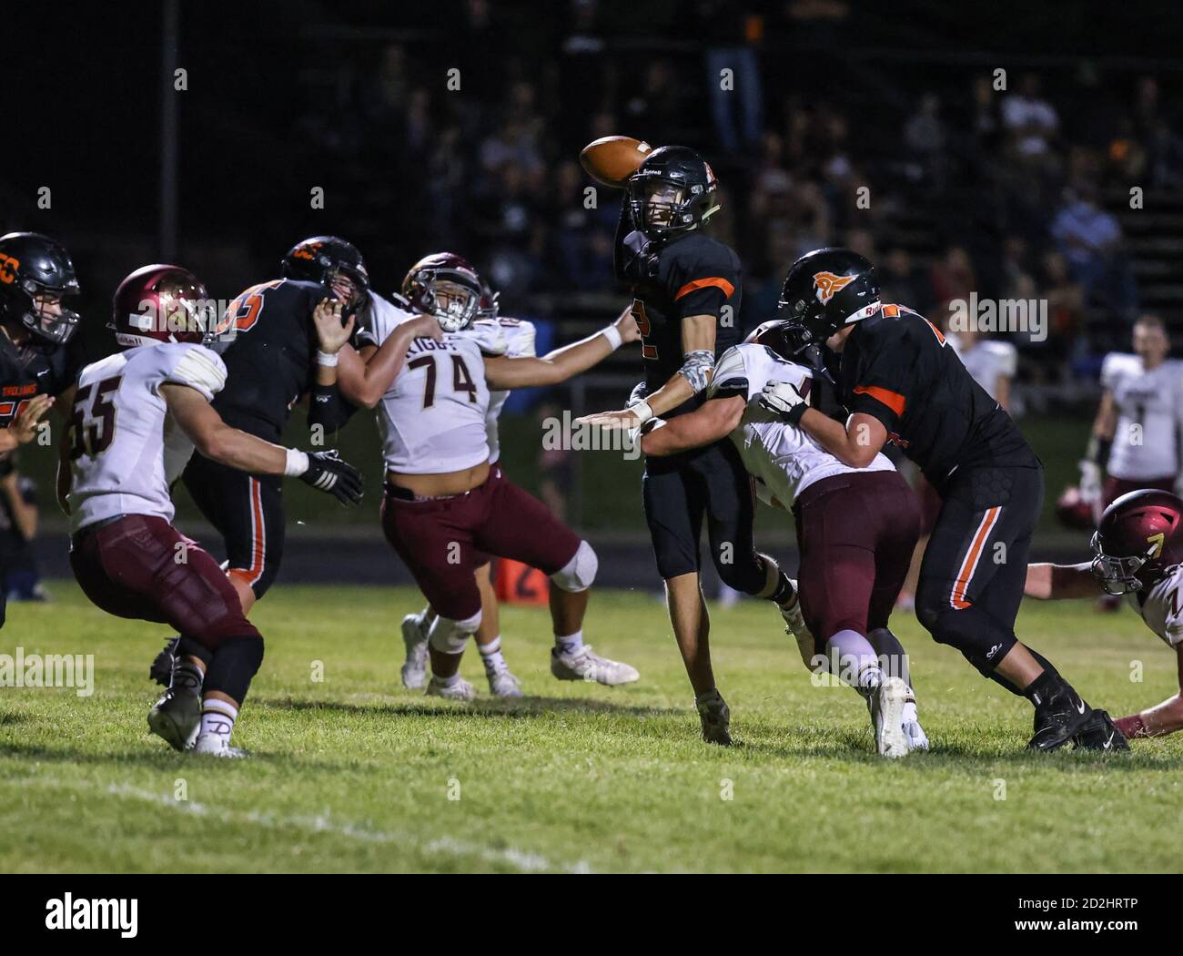 Football action with Rigby vs Post Falls High School in Post Falls ...