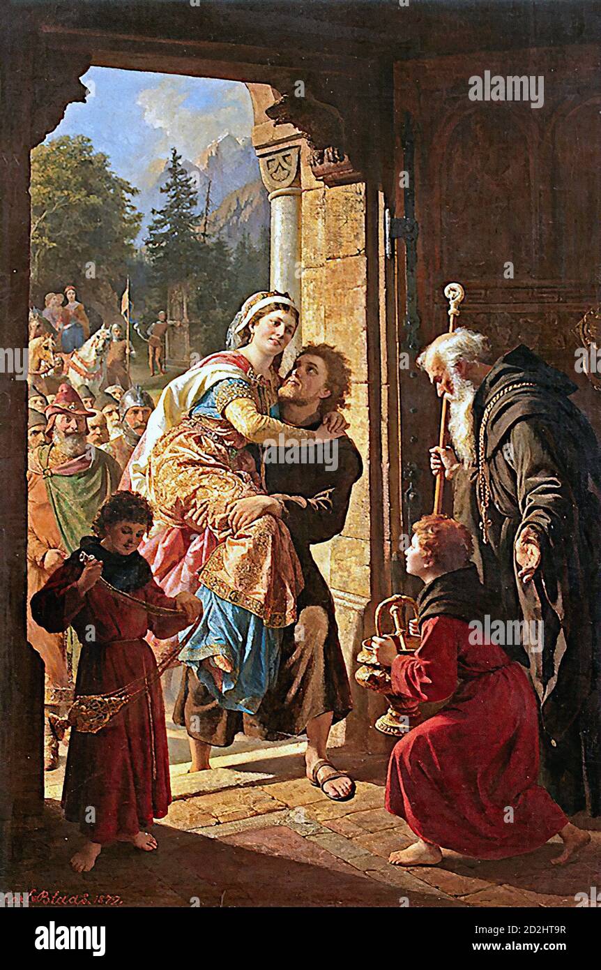 Blaas Carl Von - the Monk's Ruse - Austrian School - 19th Century Stock ...