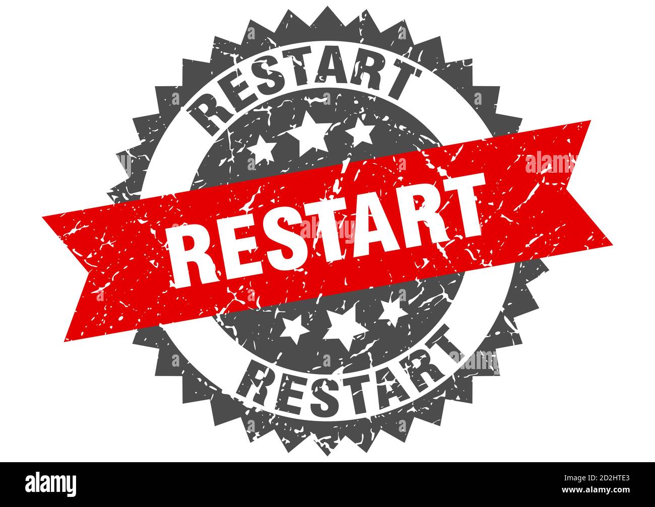 restart stamp. round grunge sign with ribbon Stock Vector Image & Art ...