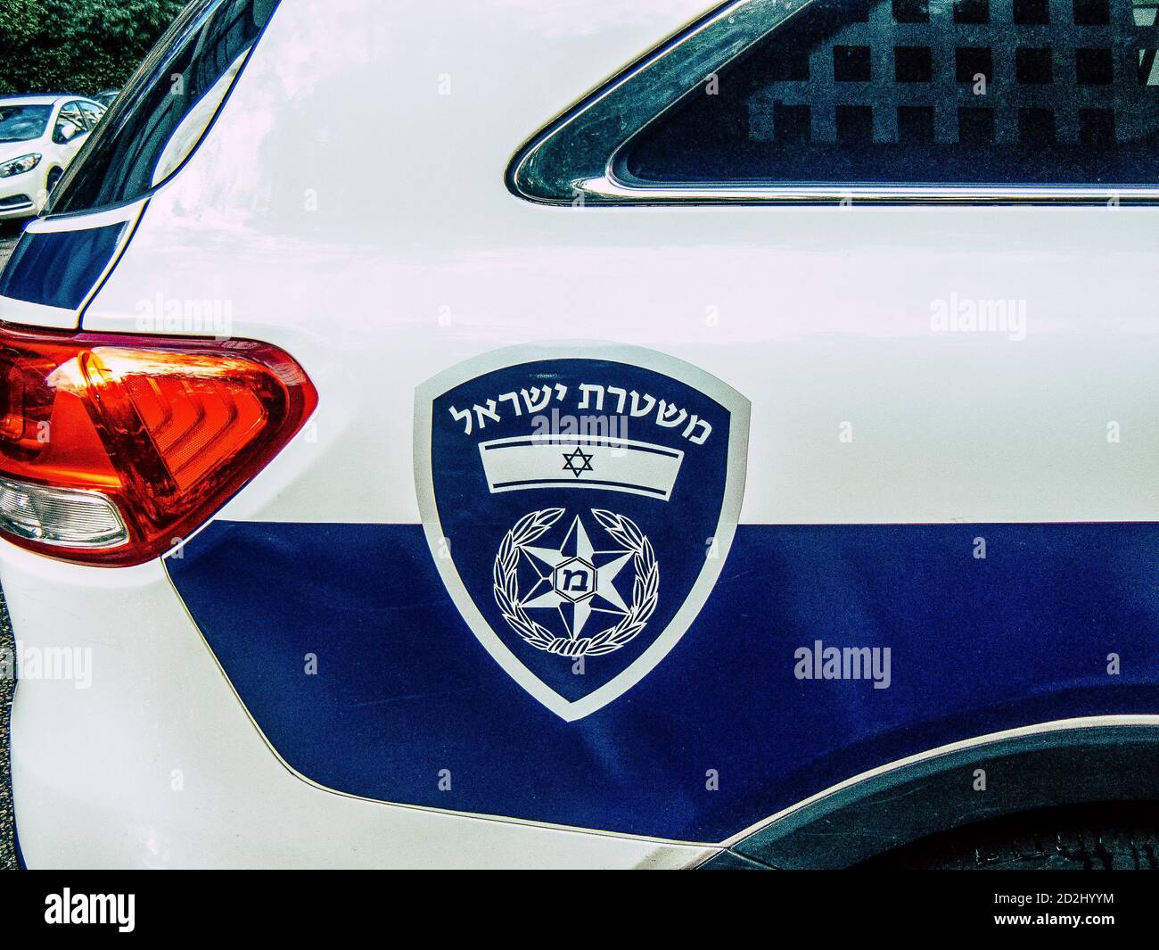 Israeli police car patrolling hi-res stock photography and images - Alamy