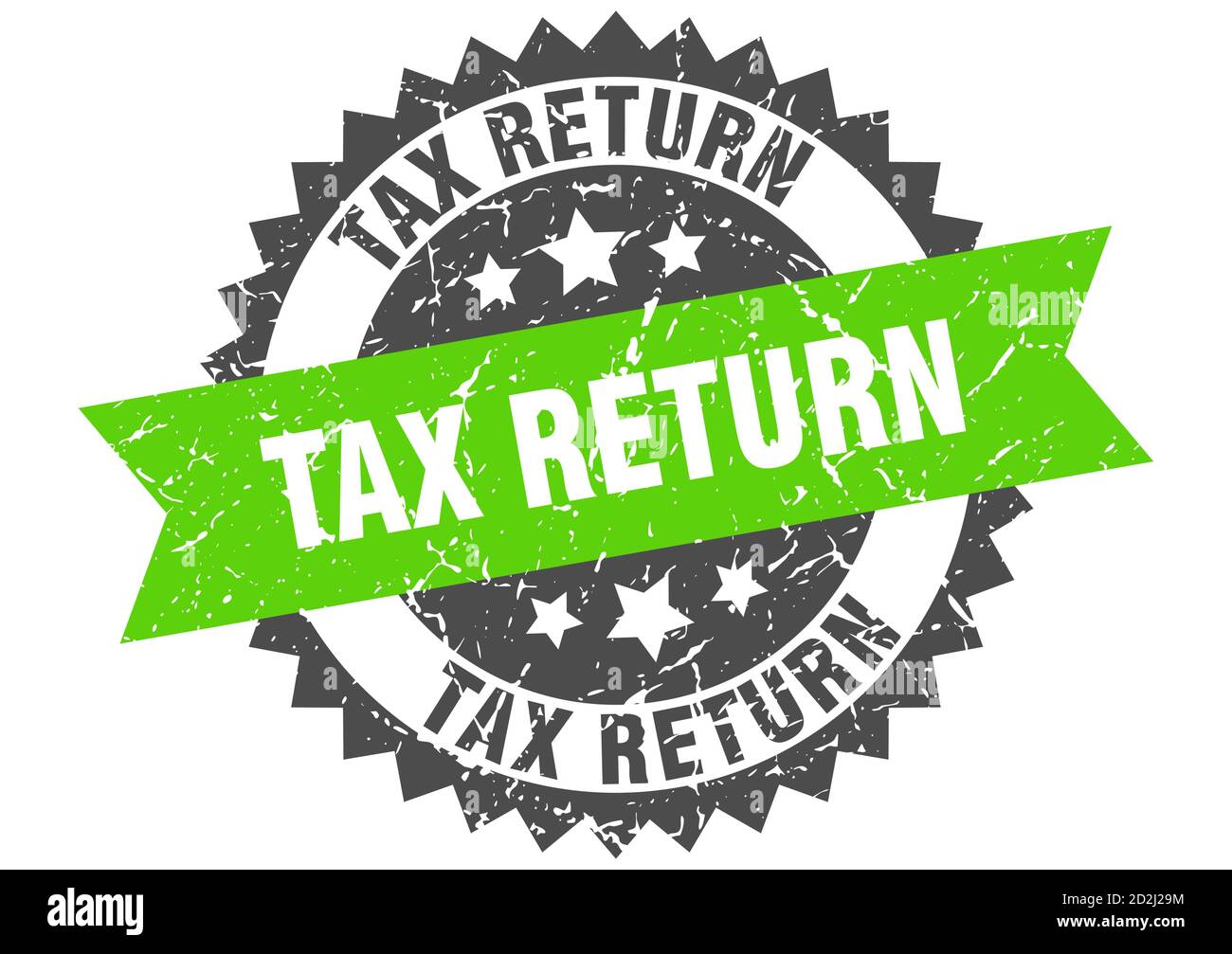tax return stamp. round grunge sign with ribbon Stock Vector Image ...