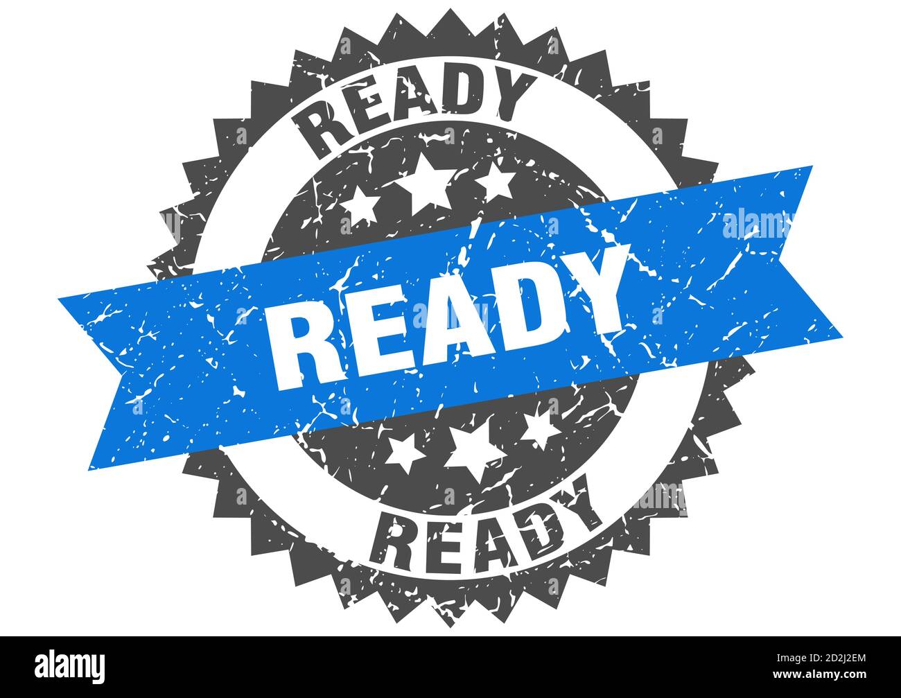 ready stamp. round grunge sign with ribbon Stock Vector Image & Art - Alamy