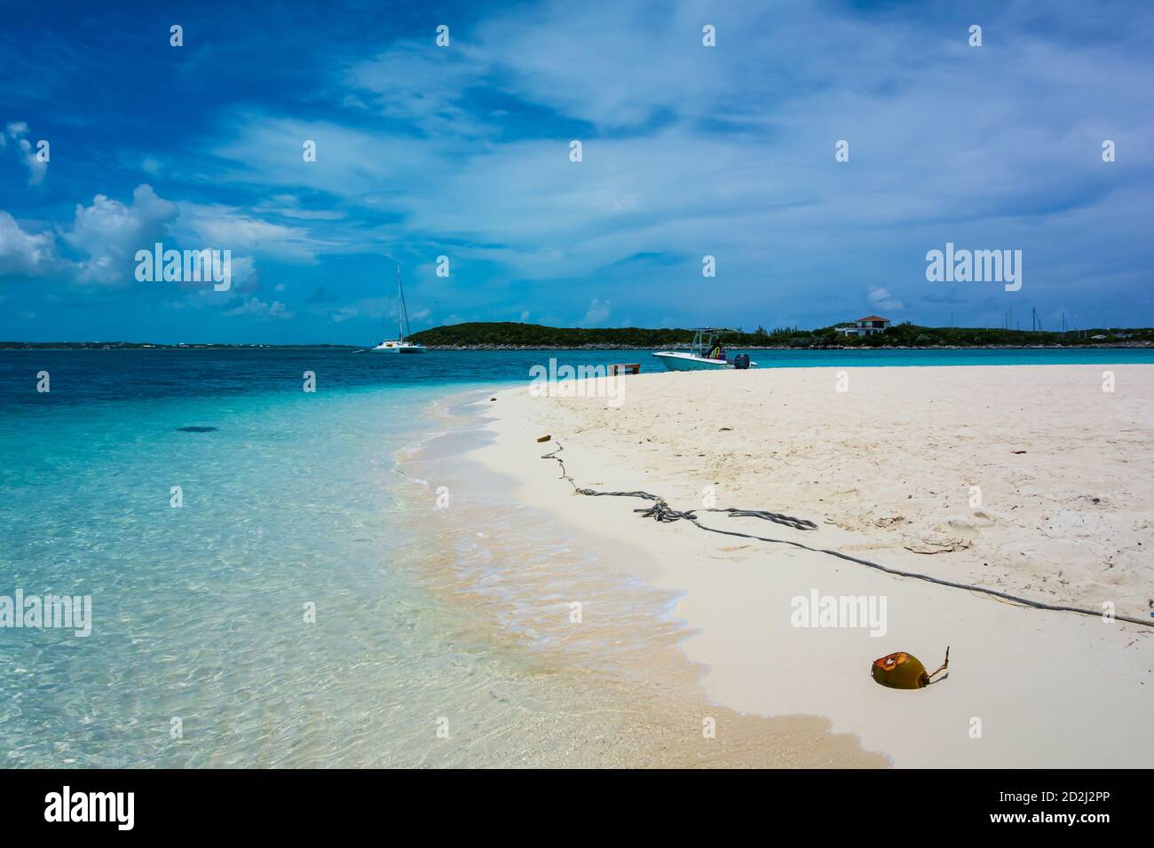 Exuma, Bahamas: view of the tropical beach in Stock Island Stock Photo ...