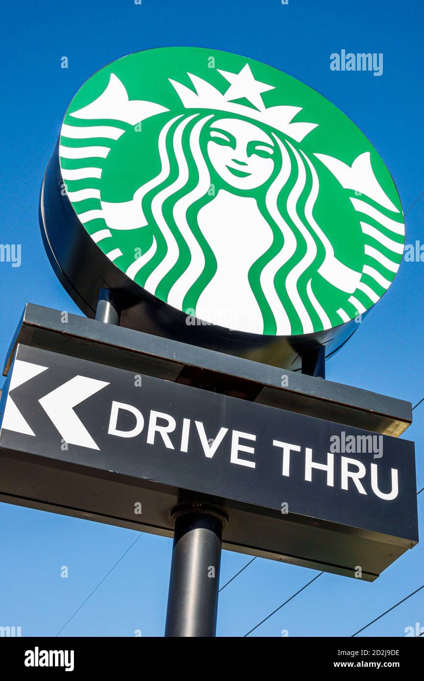 Spring Hill Florida,Starbucks Coffee,drive-thru,business sign,visitors ...