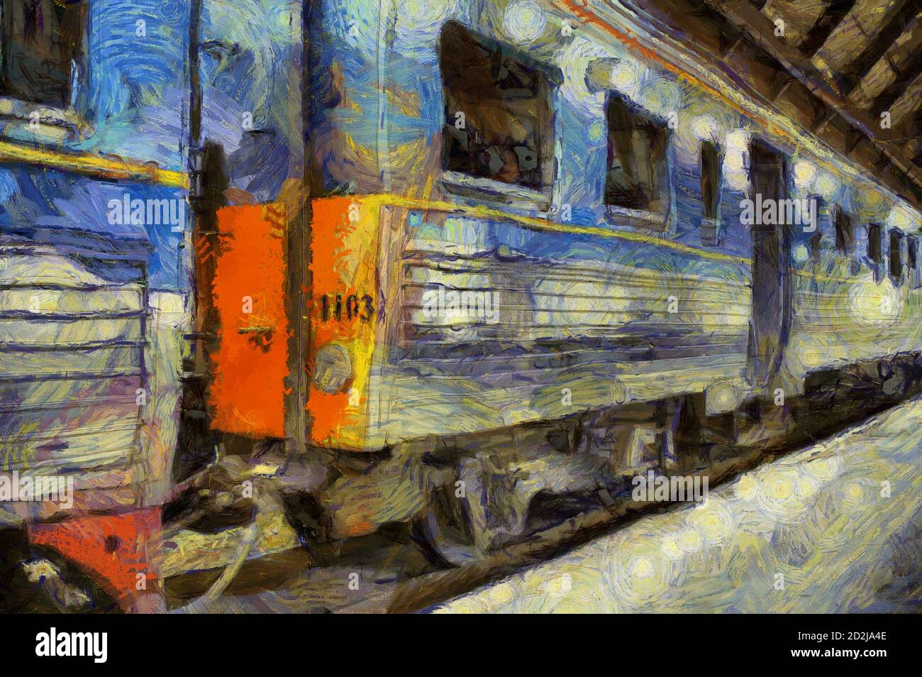 Diesel trains of Thai trains parked at the train station Illustrations ...