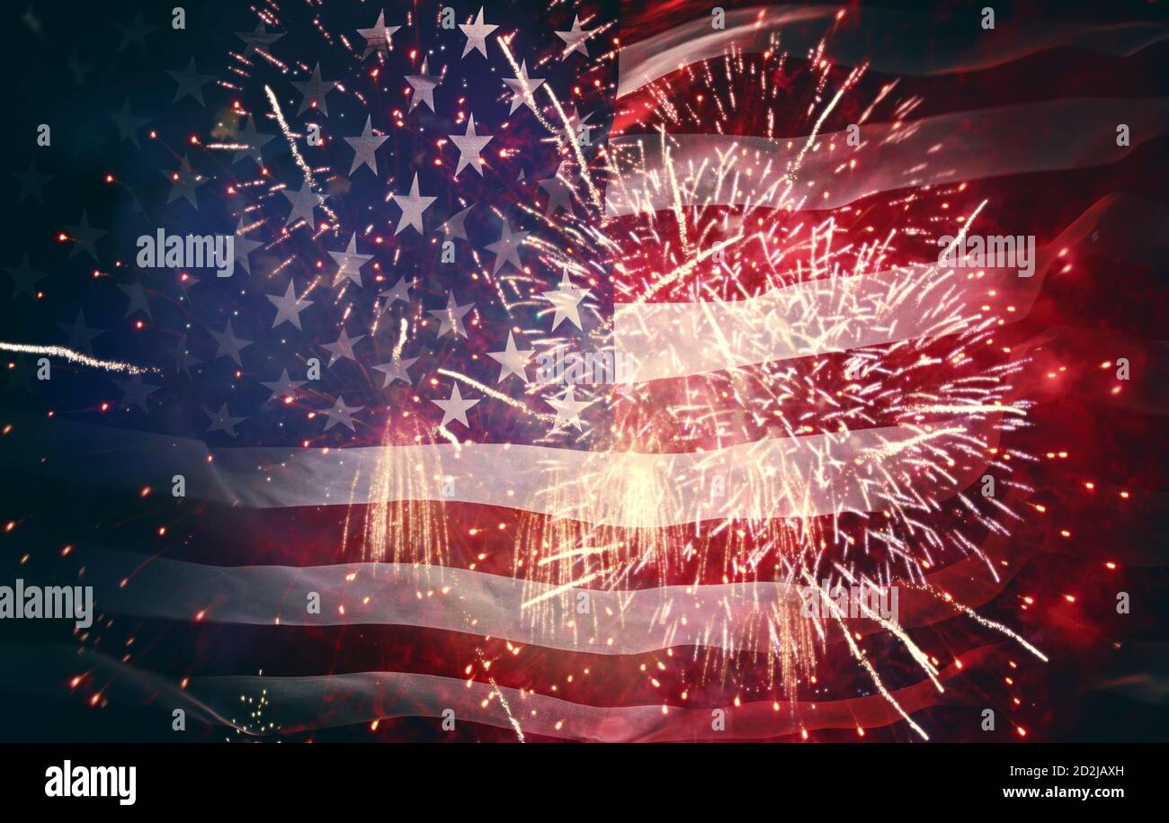 Patriotic holiday. The USA are celebrating 4th of July. American flag ...