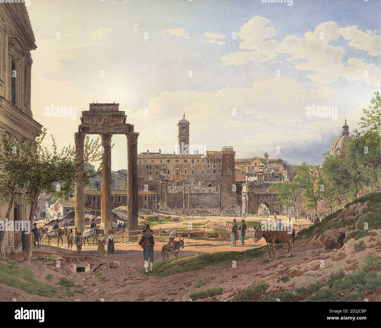 Alt Jacob - Das Forum Romanum in Rom 2 - Austrian School - 19th Century ...