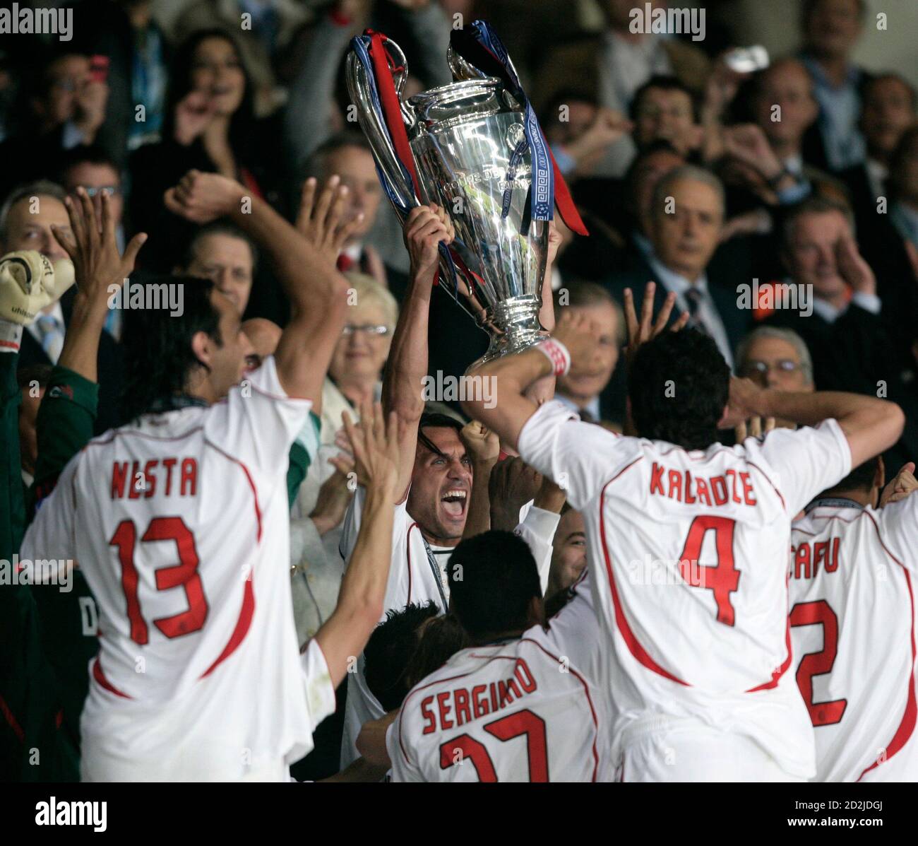 Paolo maldini champions league trophy hi-res stock photography and ...