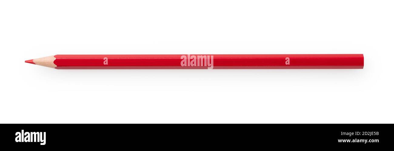 Red pencil on a white background Stock Photo - Alamy