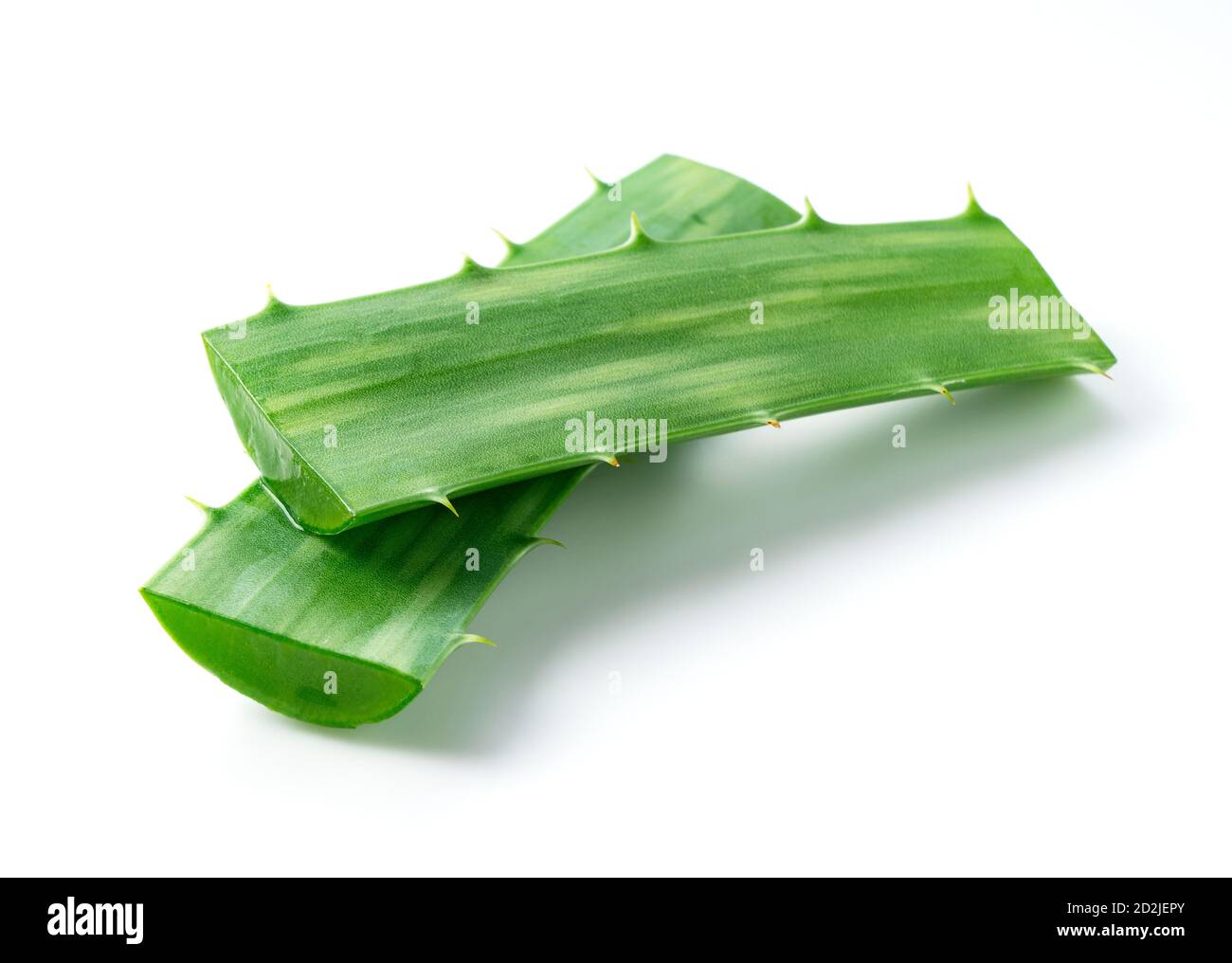 Cut aloe vera placed on a white background Stock Photo - Alamy