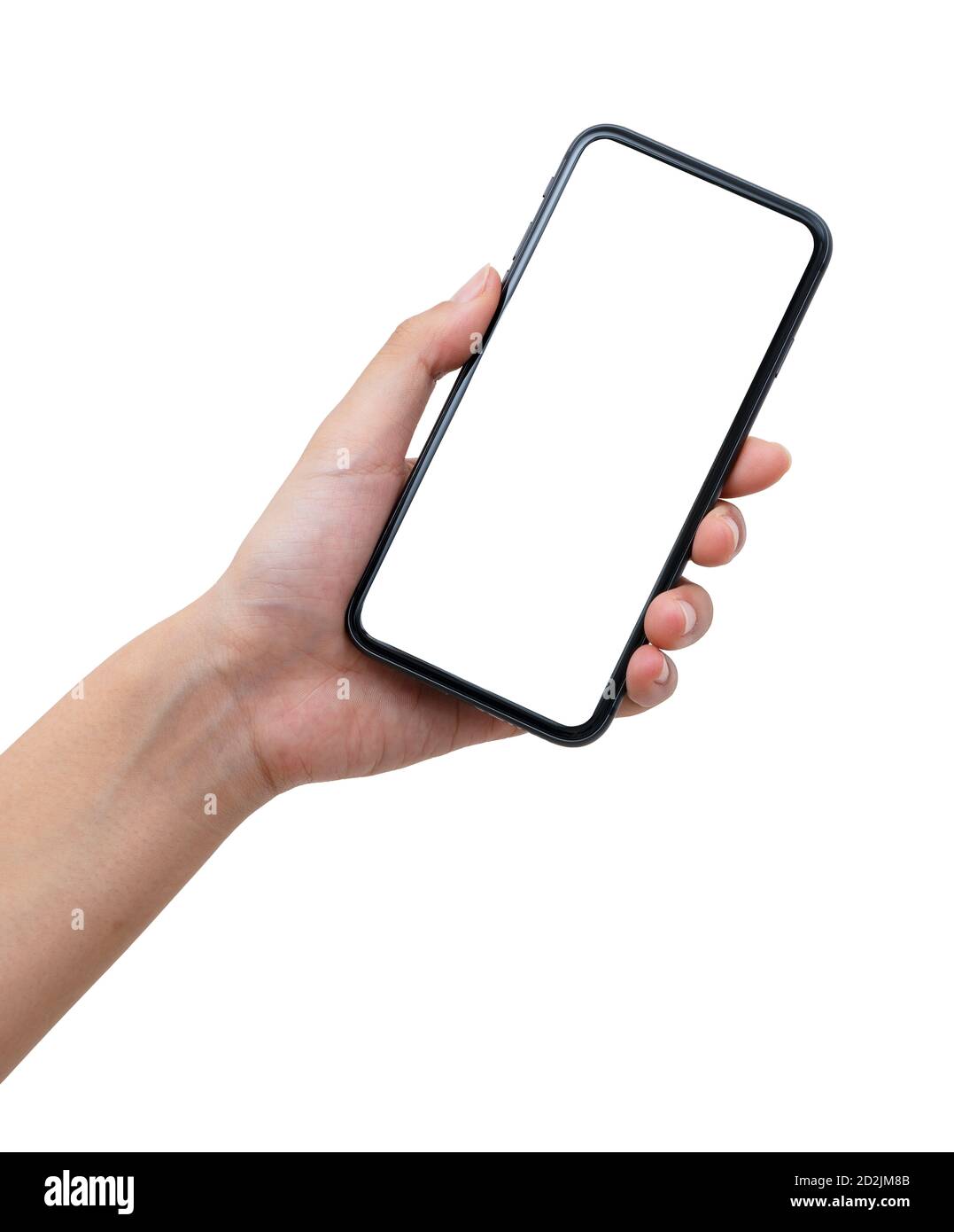 Mobile phone womans hand Cut Out Stock Images & Pictures - Alamy