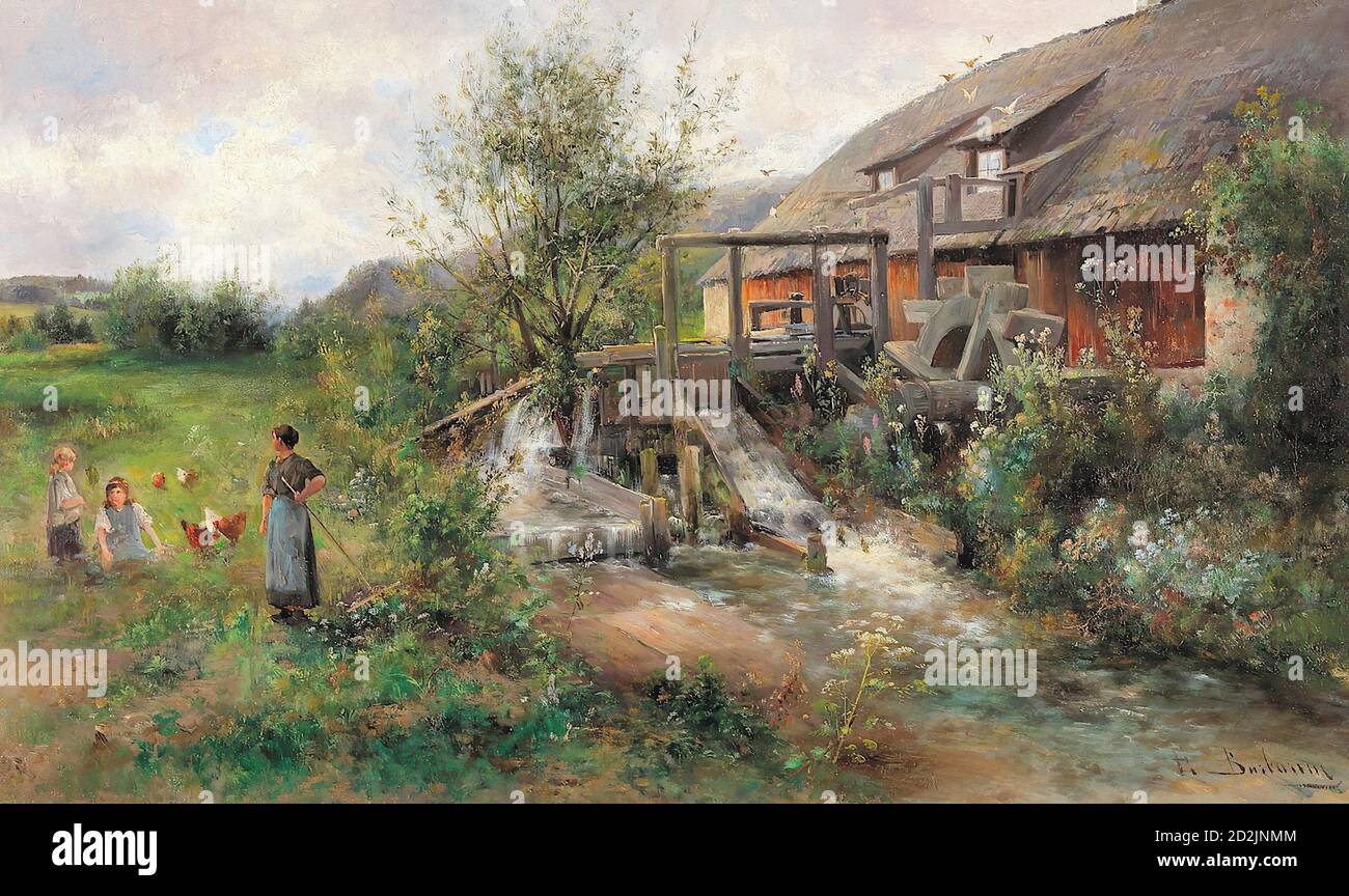 Barbarini Emil - MILL in Tyrol - Austrian School - 19th Century Stock ...