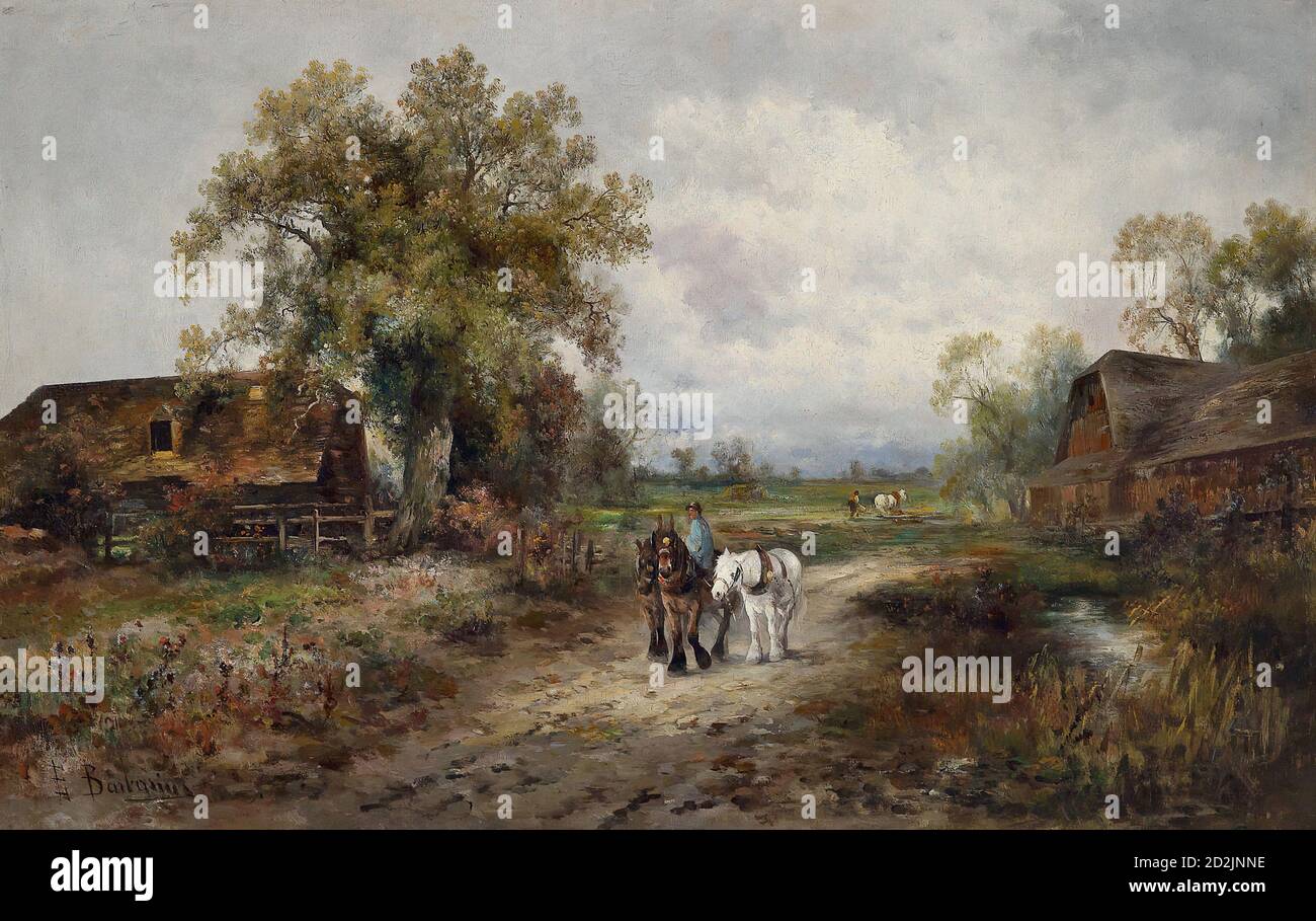 Barbarini Emil - on the Country Road 1 - Austrian School - 19th Century ...