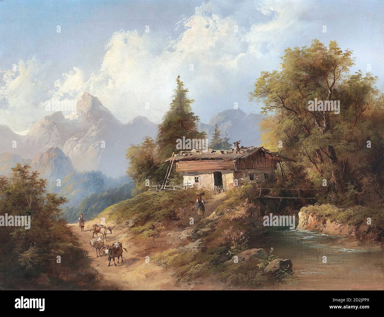 Barbarini Franz - Scene in the Mountains 1 - Austrian School - 19th ...