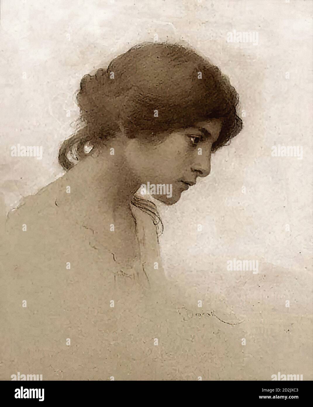 Dvorak Franz - Portrait of a Young Girl - Austrian School - 19th ...