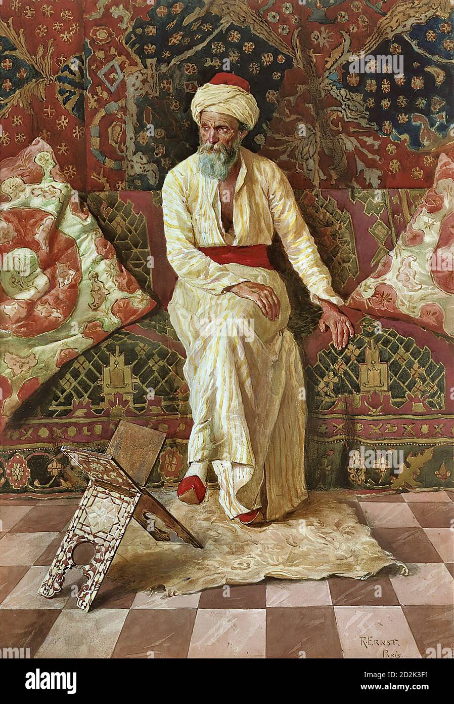 Ernst Rudolf - a Pensive Elder - Austrian School - 19th Century Stock ...