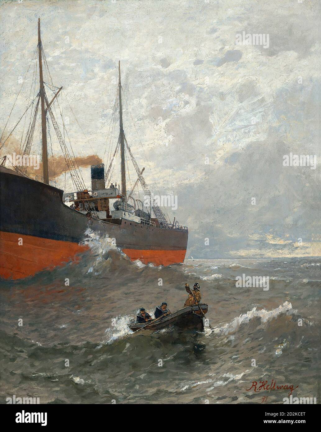 Hellwag Rudolf - on the Open Sea - Austrian School - 19th Century Stock ...