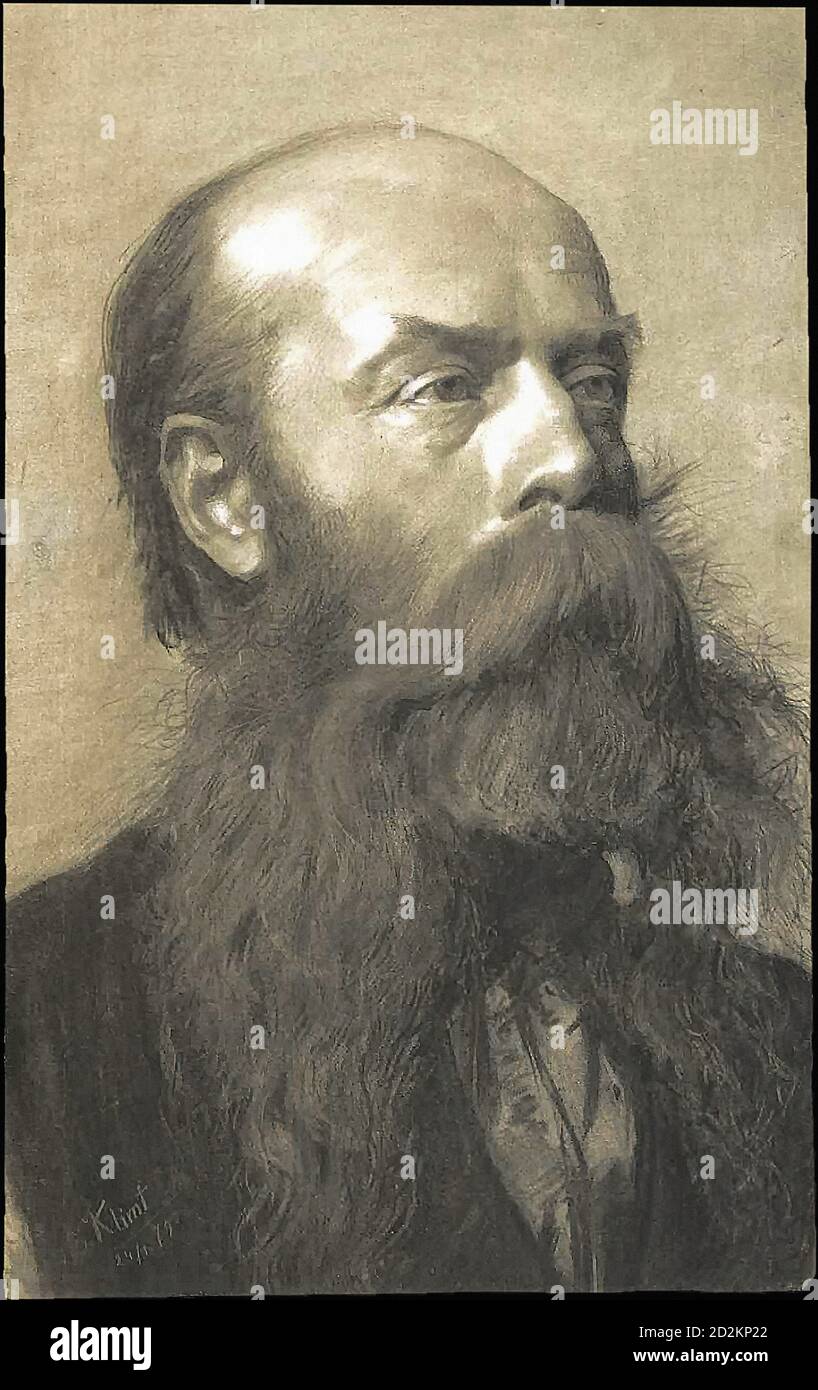 Klimt Gustave - Portrait of a Man with Beard in Three Quarter Profil ...