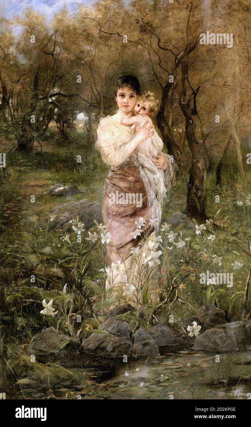 Koppay Joszi Arpad - Mother's Sweetheart - Austrian School - 19th ...