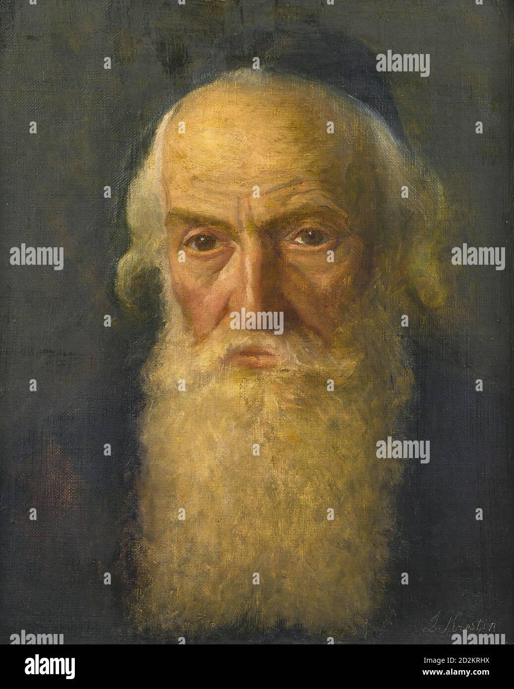 Krestin Lazar - Portrait of a Rabbi 2 - Austrian School - 19th Century ...