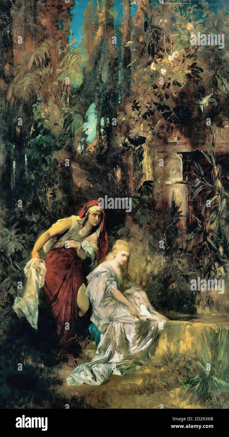 Makart Hans - Snow White Receives the Poisoned Comb - Austrian School ...