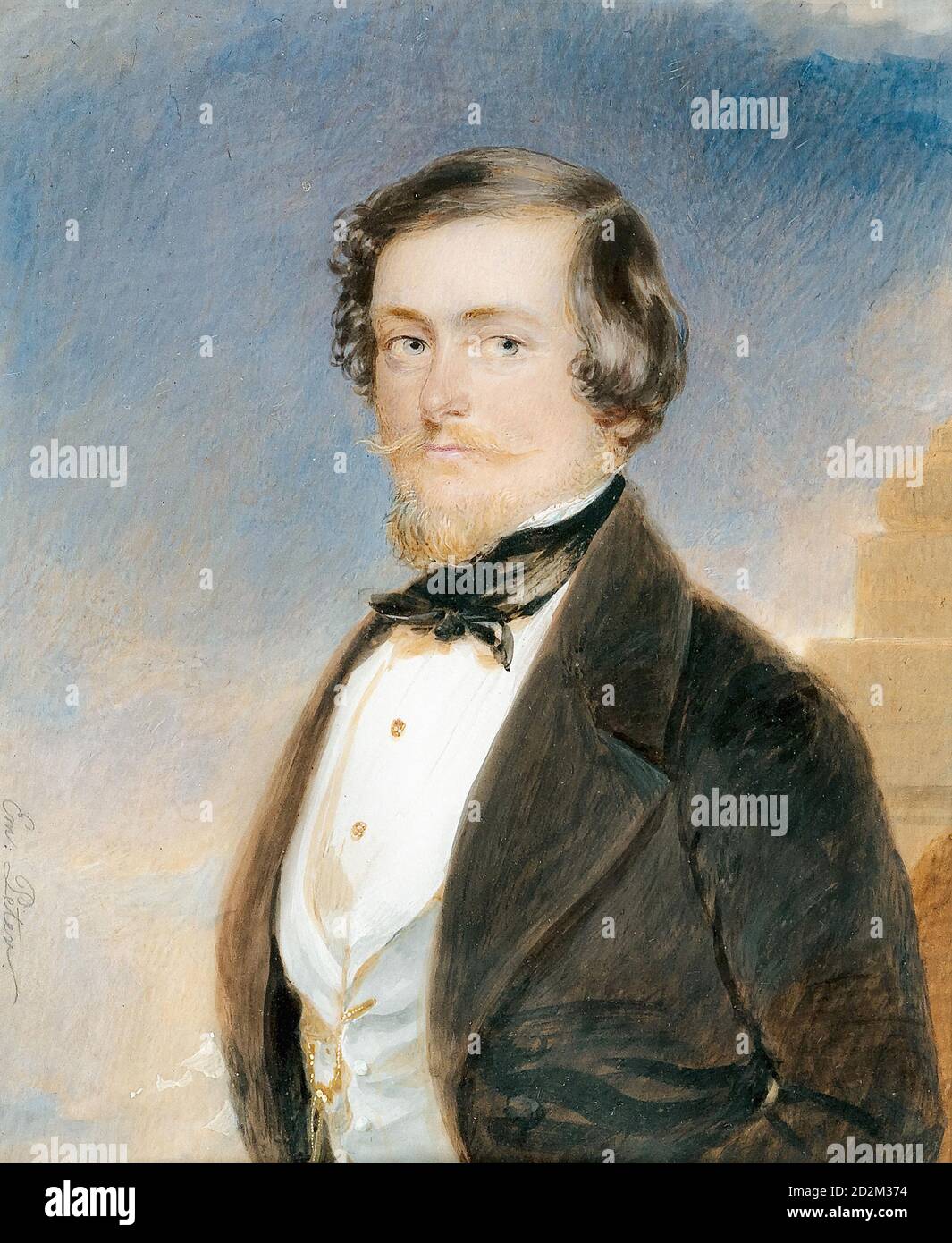 Peter Emanuel Thomas - Portrait of a Young Gentleman with a Blond Beard ...