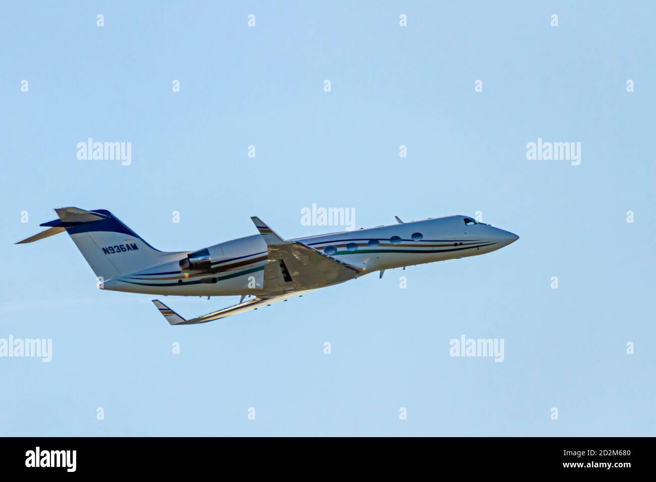 Washington DC, USA 10/03/2020: A fixed wing, multi engine private jet ...