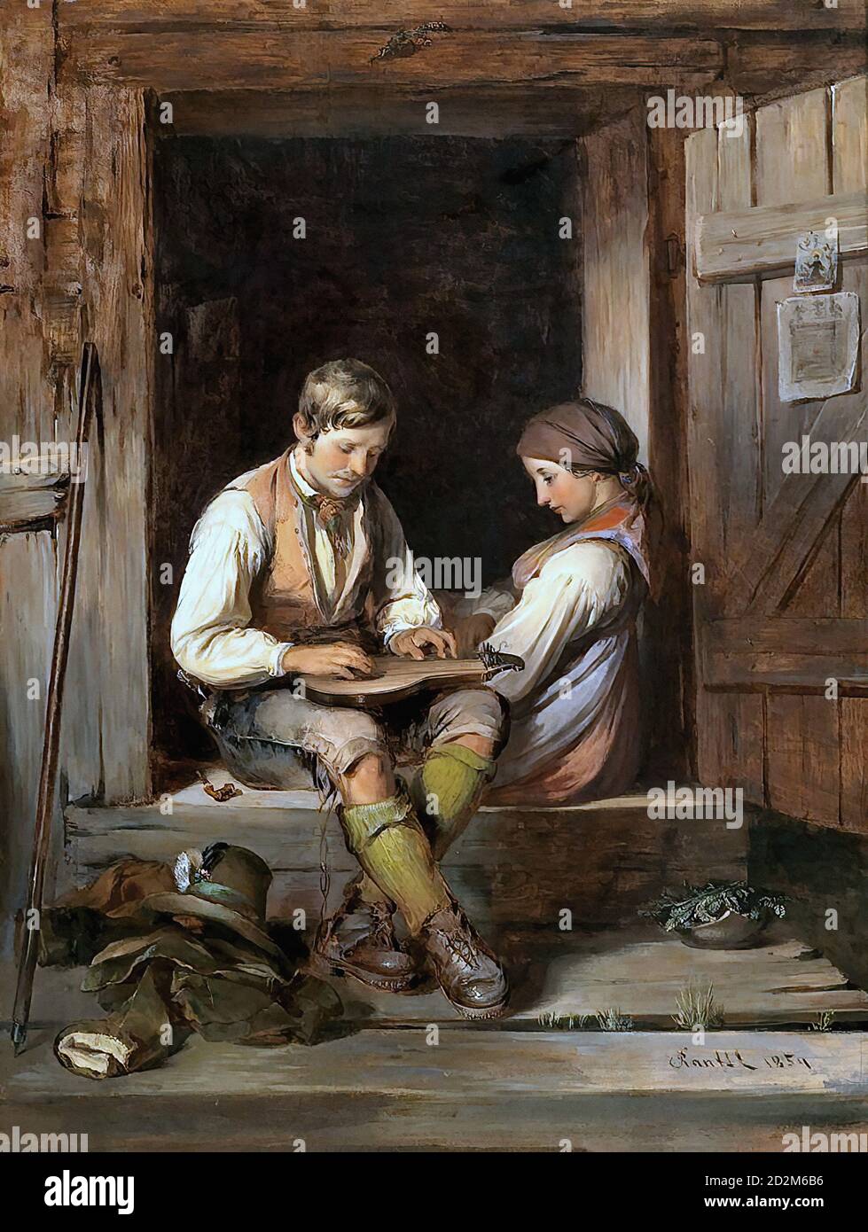 Ranftl Johann Mathias - the Zither Player - Austrian School - 19th ...