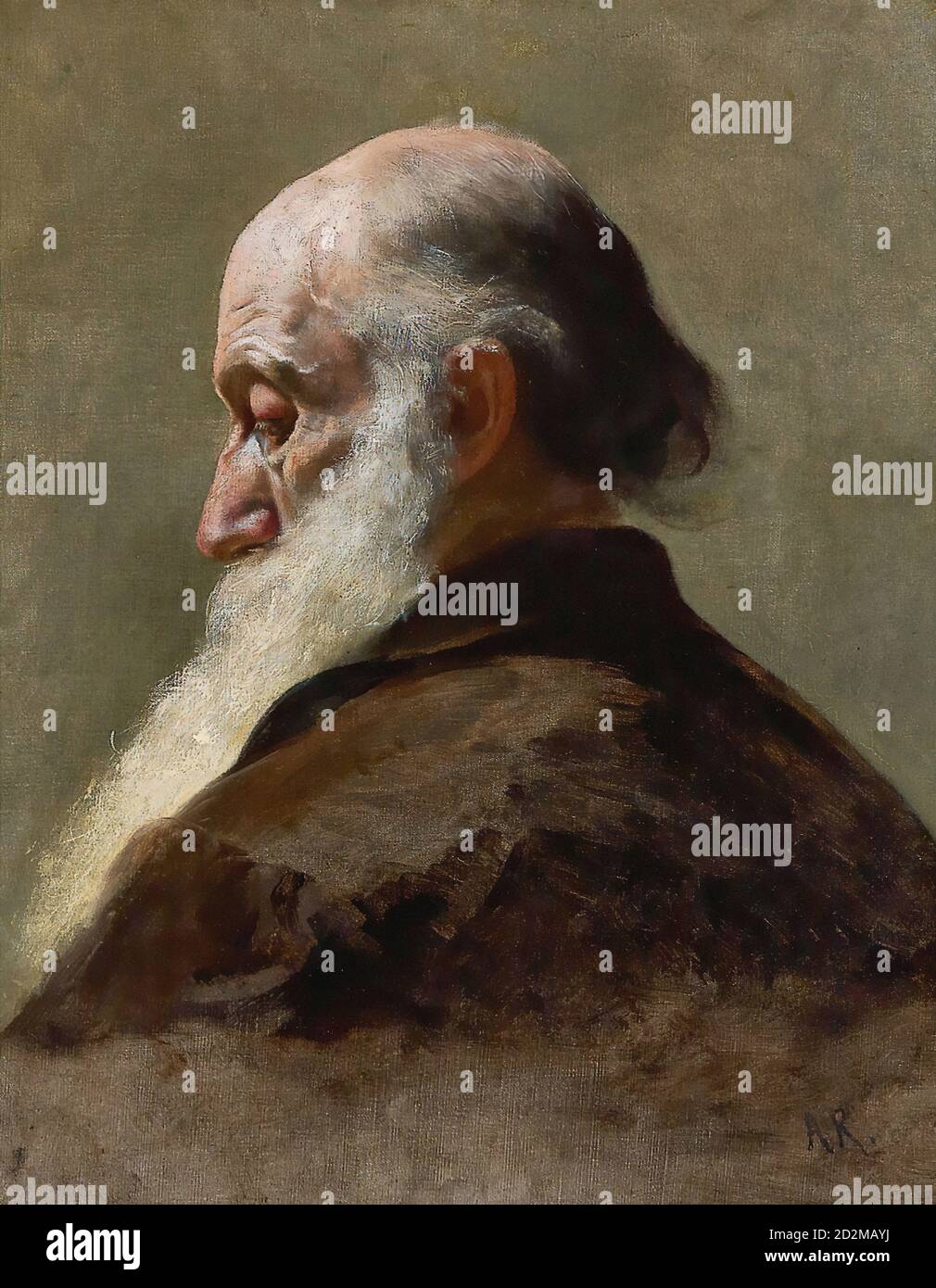 Romako Anton - Old Man with Beard - Austrian School - 19th Century ...