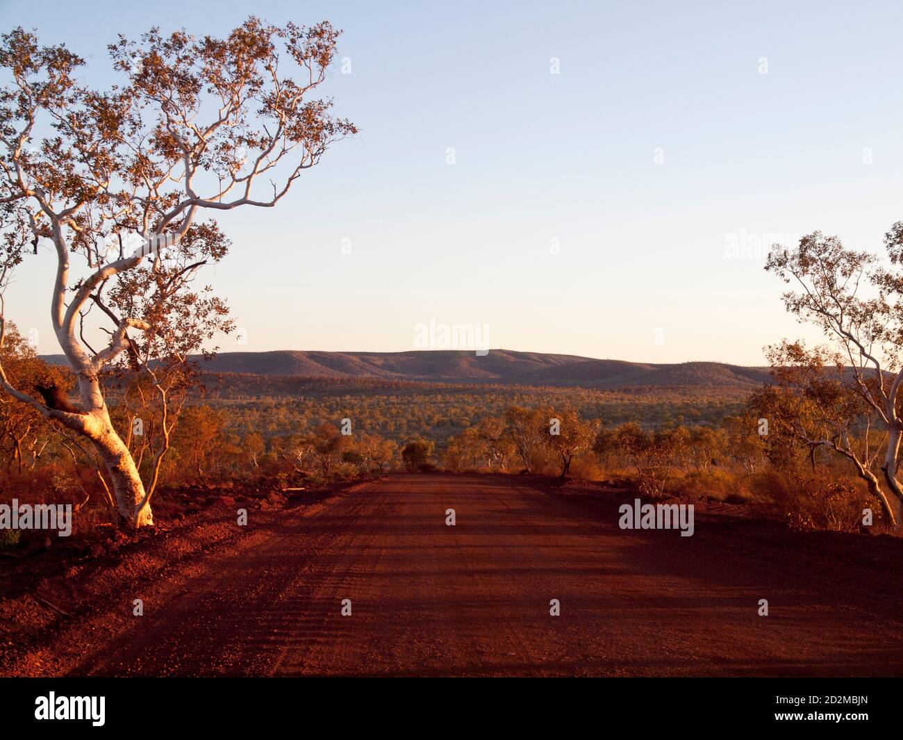 Unsealed Weano Road at sunset, Karijini National Park, Western ...