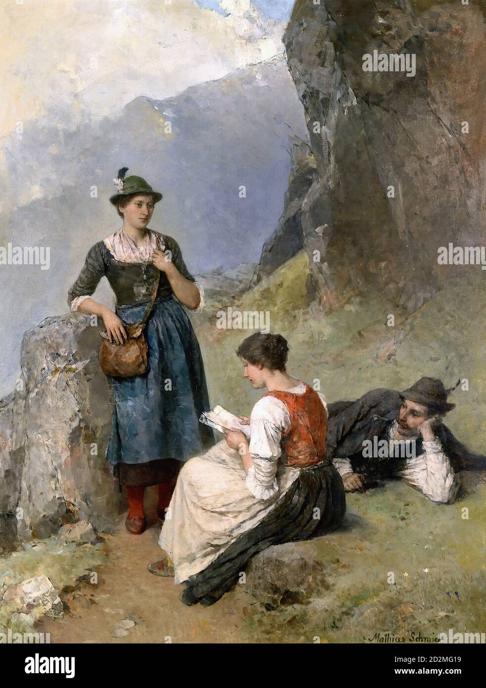 Schmid Mathias - Die Postbotin - Austrian School - 19th Century Stock ...