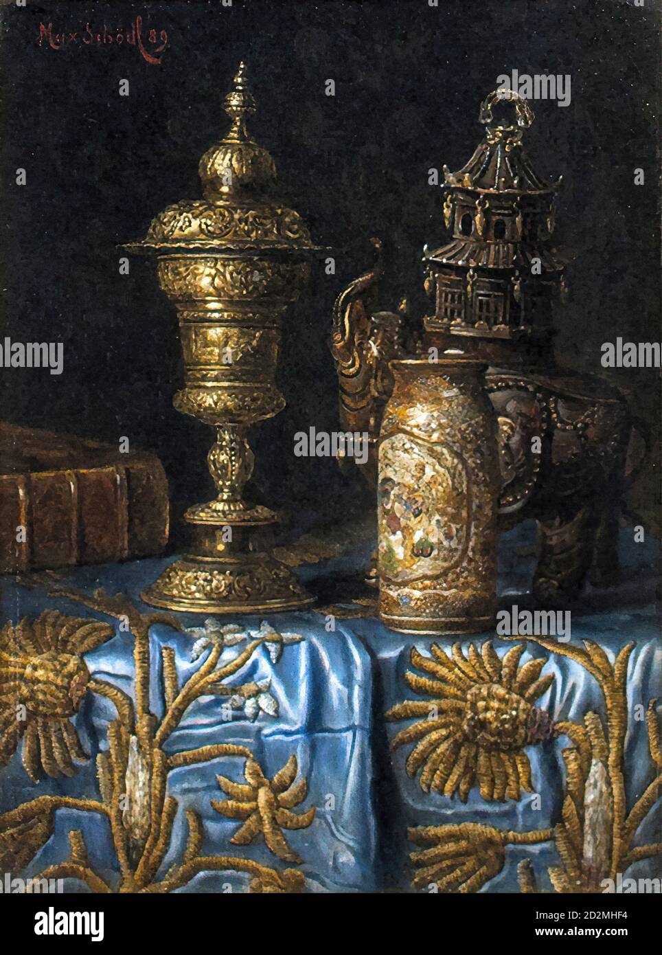 Schodl Max - Still Life of Objects on a Tabletop 1 - Austrian School ...