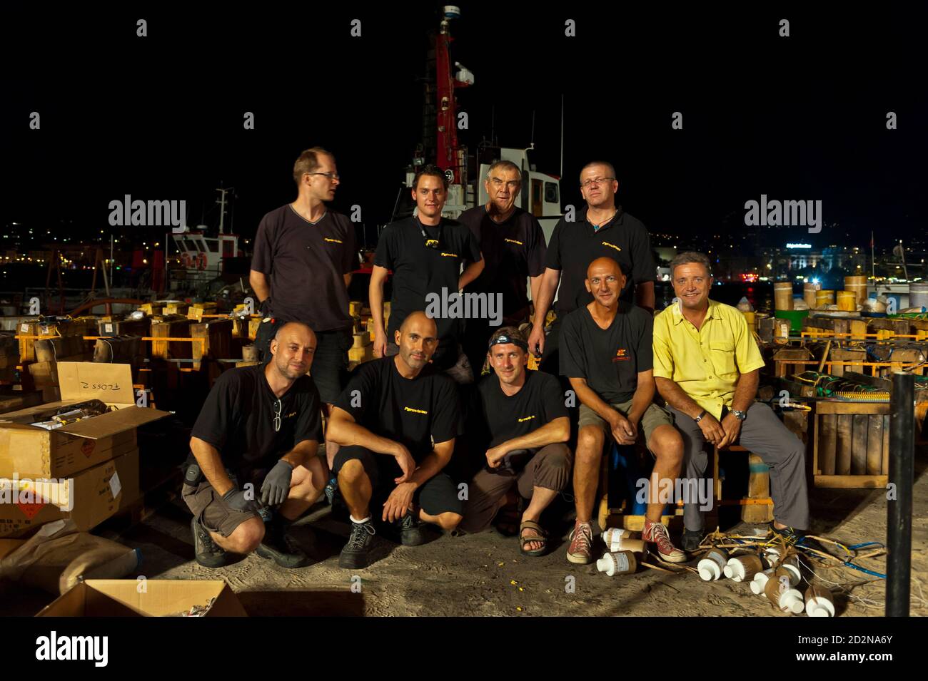 CANNES, FRANCE - AUG 15, 2009: Austrian Fireworkers from Team ...