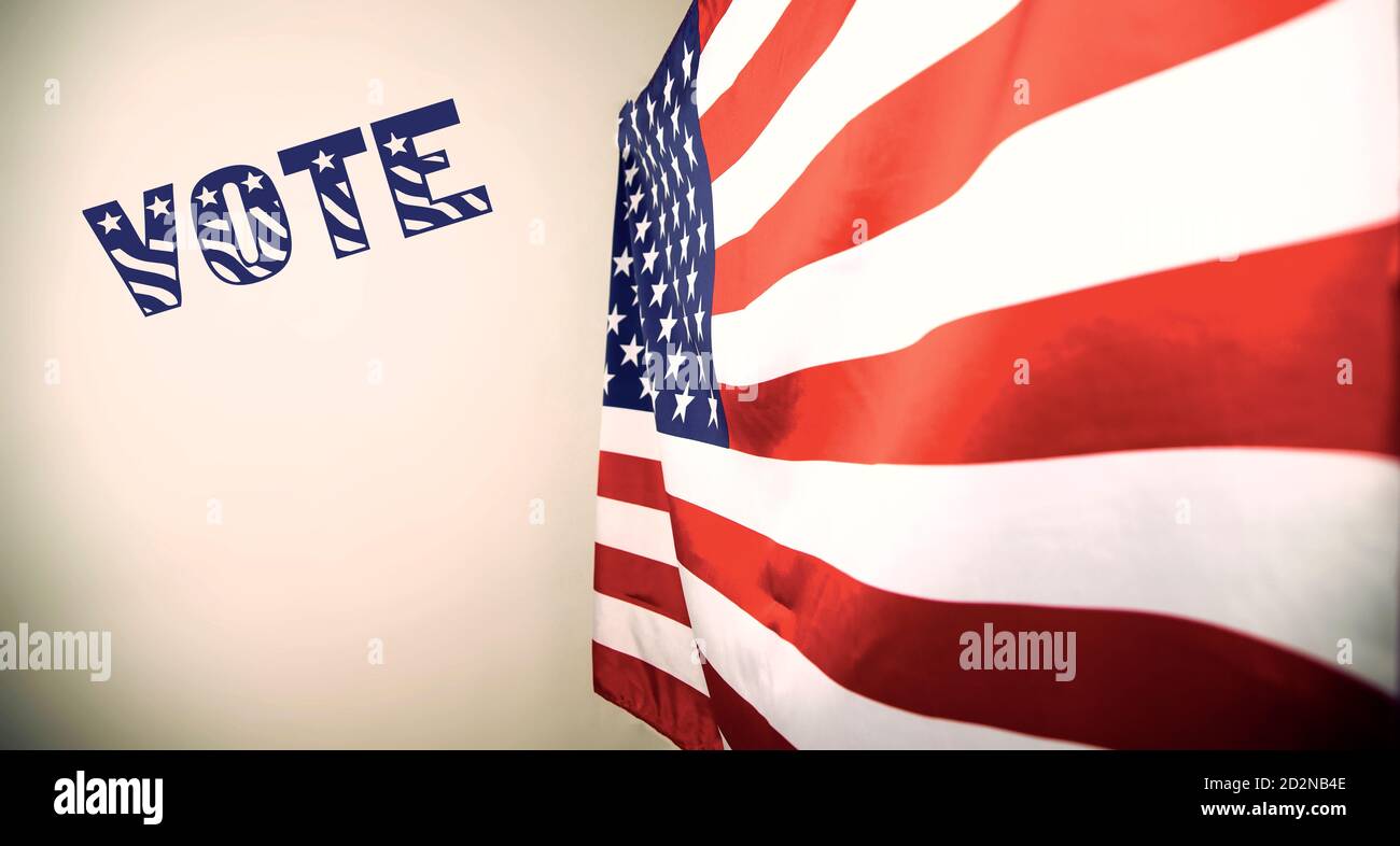 USA flag with vote text. United States elections 2020 concept Stock ...